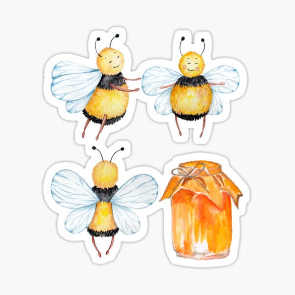"Honey bees" Sticker for Sale by OptimizeEasyWay | Redbubble