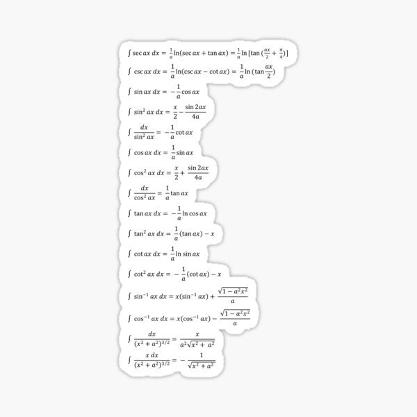 "Indefinite Integral" Sticker for Sale by ScienceCorner | Redbubble
