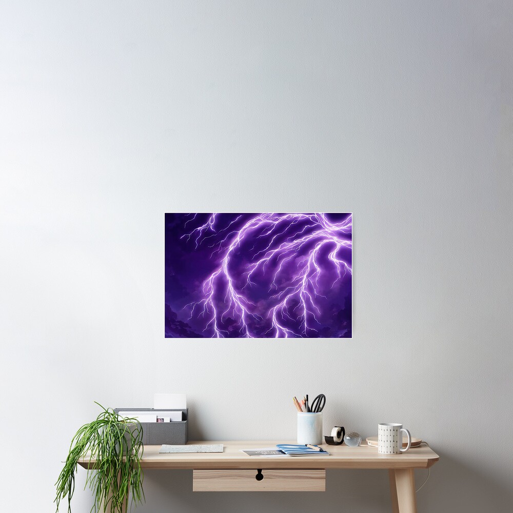 Póster «Fondo de pantalla de Purple Lightning Storm 4K - Genshin Impact ...