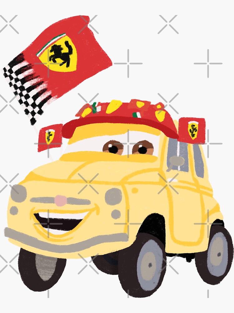 "Lugi Cars Illustration" Sticker for Sale by elisanalon | Redbubble