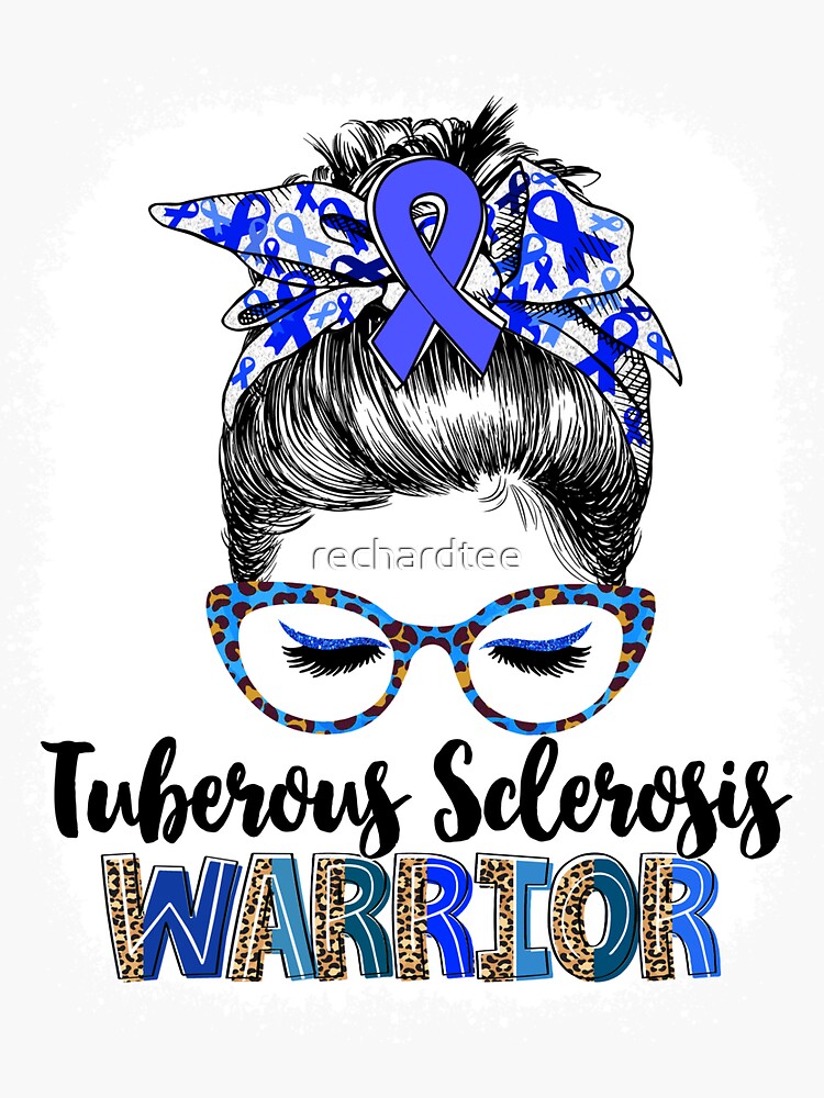 "Messy Bun Leopard Tuberous Sclerosis Warrior" Sticker for Sale by ...