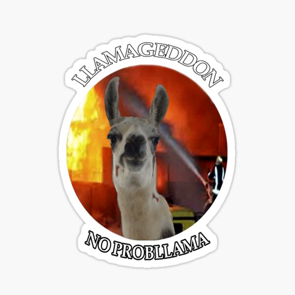 " llamageddon no ProbLLama - Funny LLama Pun Gifts Classic" Sticker for ...