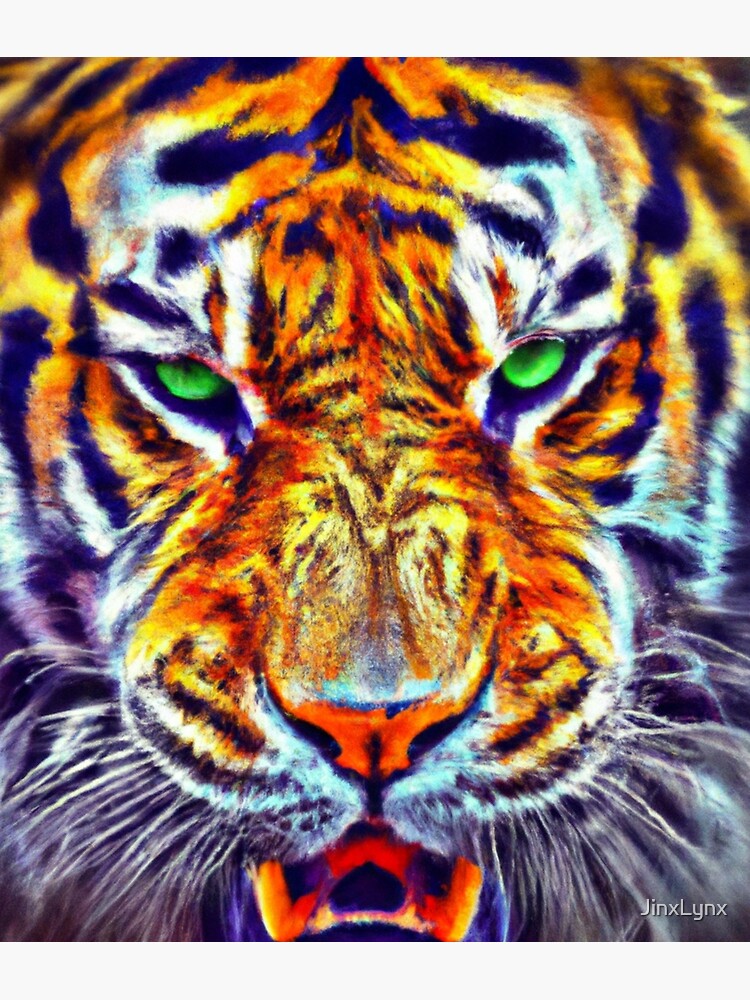 "An angry tiger looking at you!" Poster for Sale by JinxLynx | Redbubble