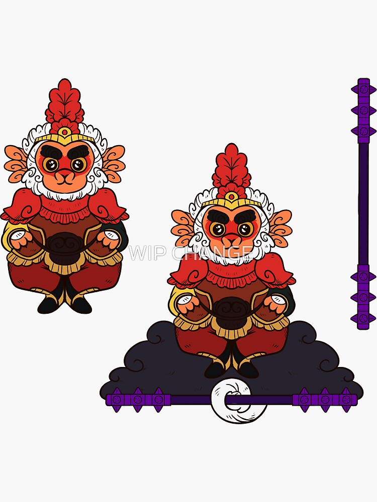 "Six Eared Macaque Sticker Pack; pose 1; LMK Pattern S1 (3/4)" Sticker ...