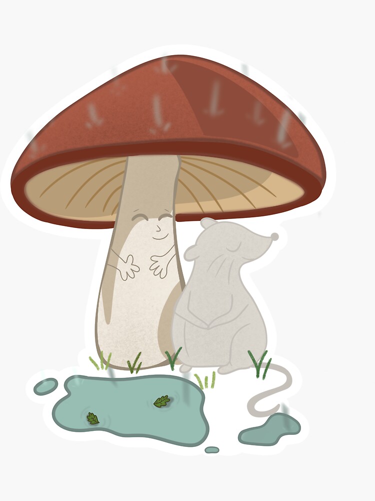 "Mouse hiding from rain" Sticker for Sale by Lazysloth32 | Redbubble