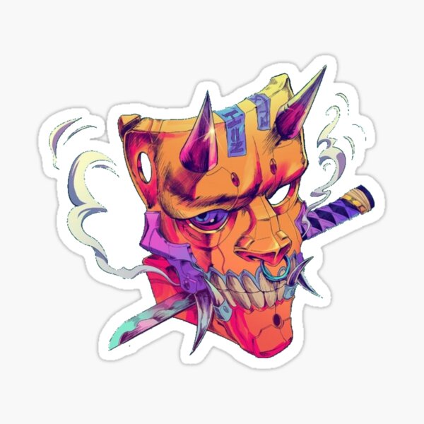 "Oni mask" Sticker for Sale by sunwukong-sage | Redbubble