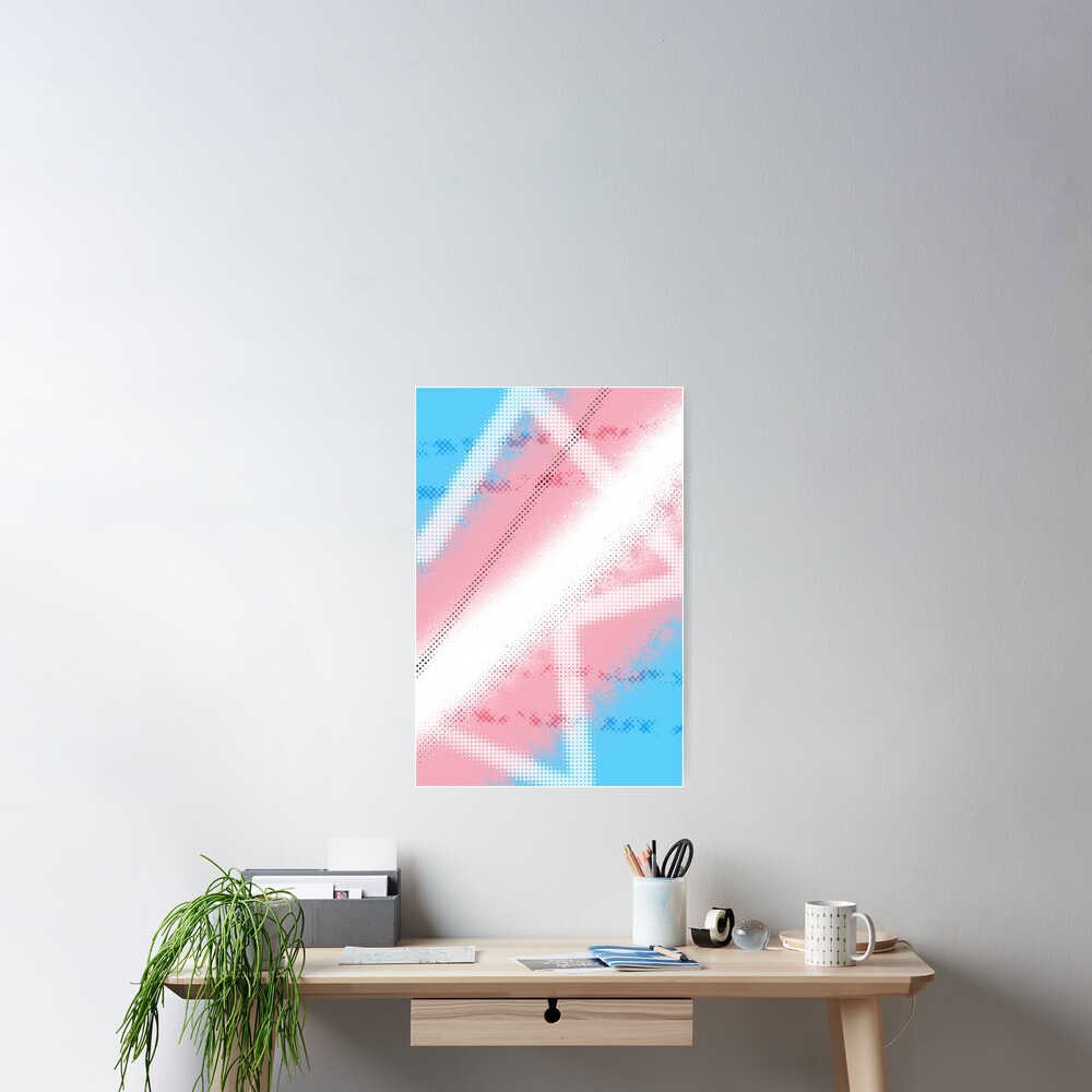 "Abstract Gradient Halftone LGBTQIA2S+ Trans Pride Flag" Poster for ...