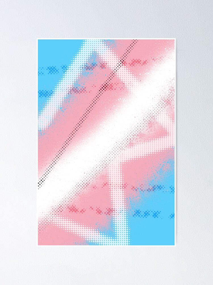 "Abstract Gradient Halftone LGBTQIA2S+ Trans Pride Flag" Poster for ...