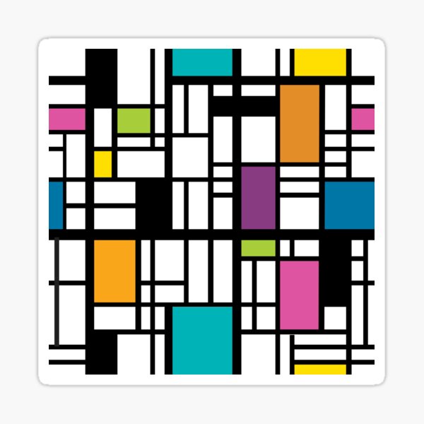 "Mondrian-esque" Sticker for Sale by JRPDesign | Redbubble