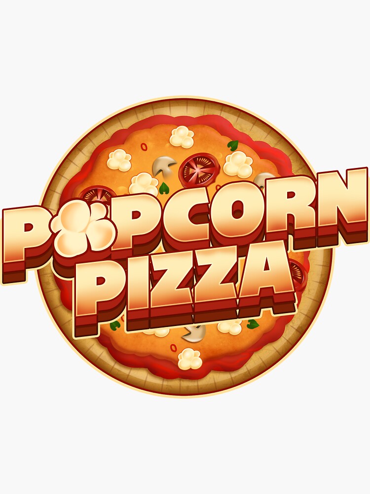 "Popcorn Pizza" Sticker for Sale by BattleGeekPlus | Redbubble