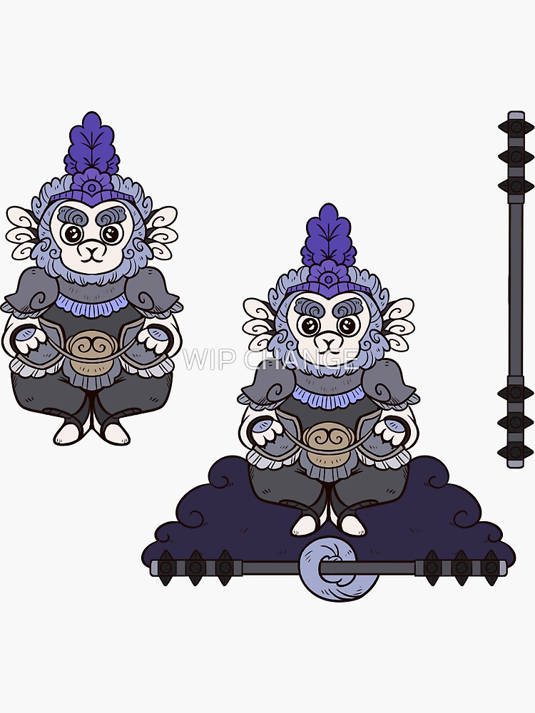 "Six Eared Macaque Sticker Pack; pose 1; Dislyte Pattern" Sticker for ...