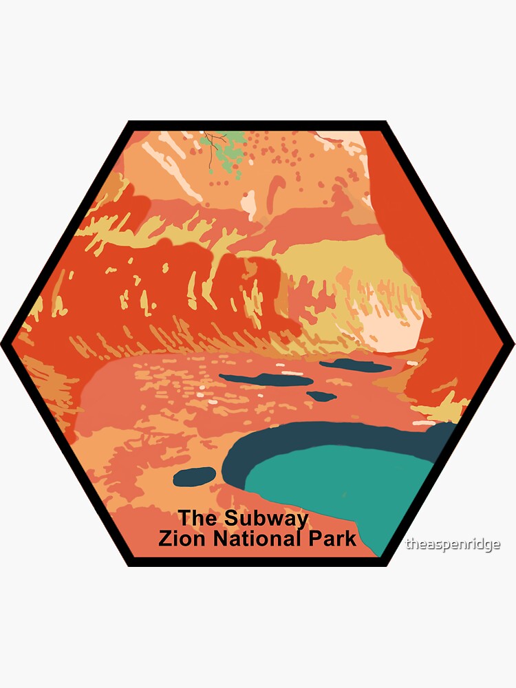 "The Subway Zion National Park Utah Sticker " Sticker for Sale by ...