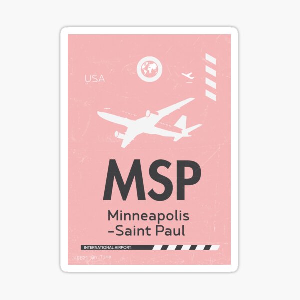 "MSP Minneapolis Saint Paul airport tag" Sticker for Sale by Aviators ...