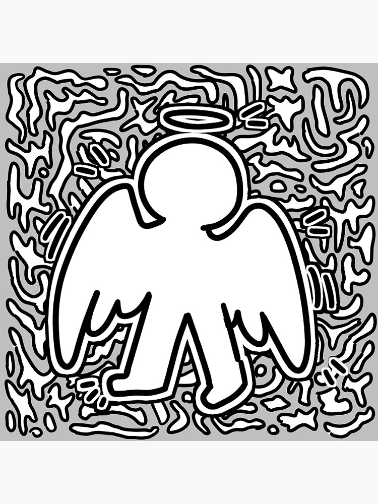"angel with blobs" Sticker for Sale by cray0n-b0x | Redbubble