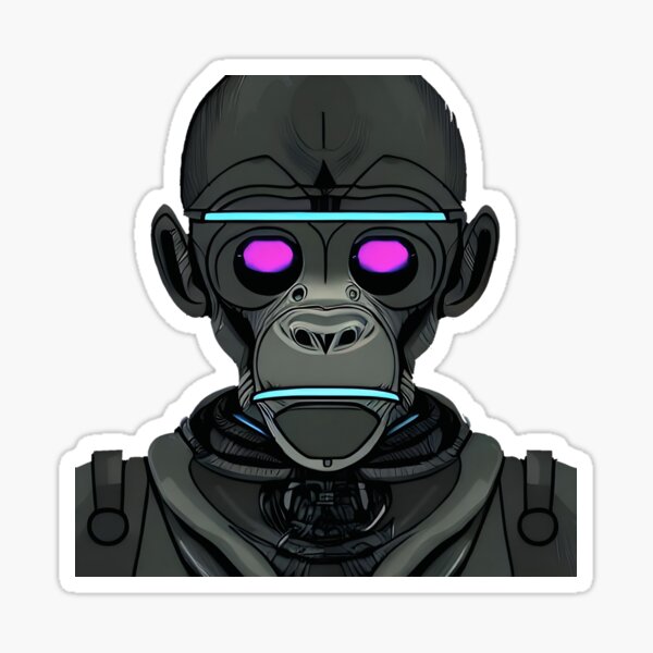 "New retro ape " Sticker for Sale by Mitrodoros | Redbubble