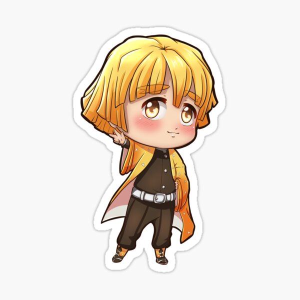 "Zenitsu Demon Slayer Chibi" Sticker for Sale by yumikaitsu | Redbubble