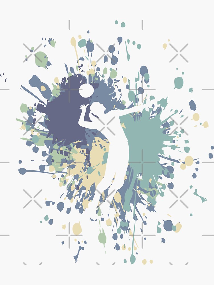 "Volleyball Opposite Hitter Color Splash" Sticker for Sale by onicon ...