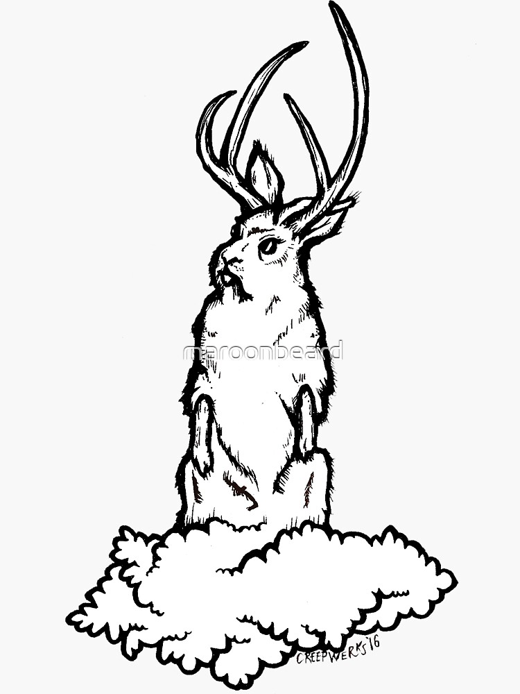 "Mythical and Mystical Jackalope " Sticker by maroonbeard | Redbubble