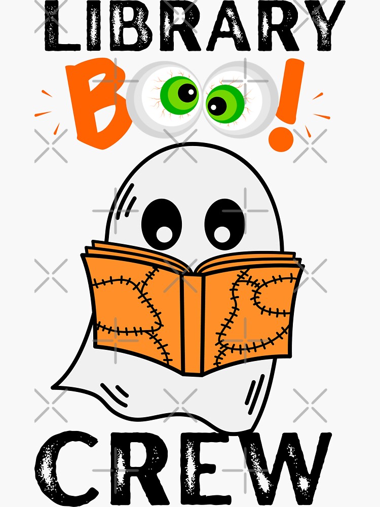 "Library Boo Crew Halloween" Sticker for Sale by sunlightdesign | Redbubble