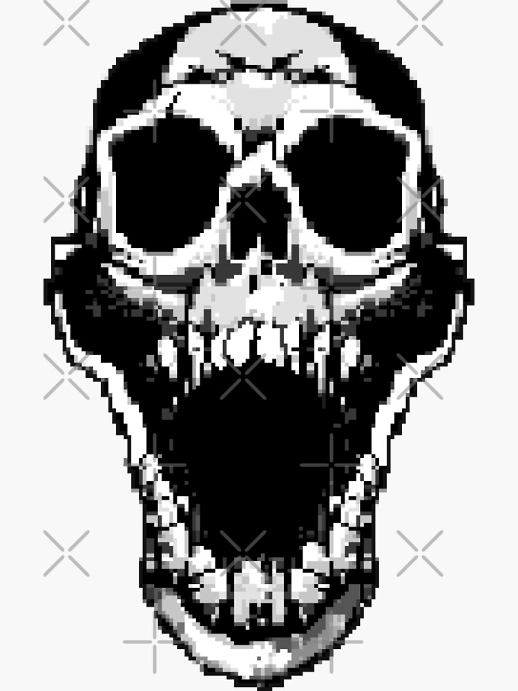 "Pixel Skull" Sticker for Sale by ThePixelBoss | Redbubble