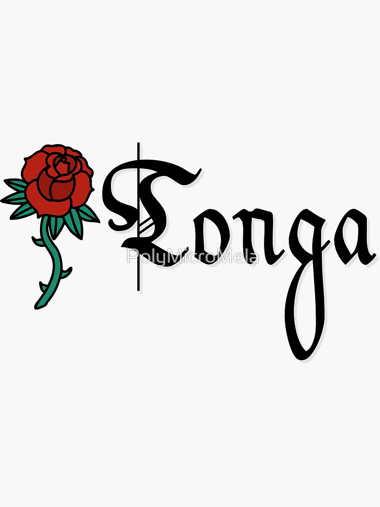 "Tonga and rose" Sticker for Sale by PolyMicroMela | Redbubble