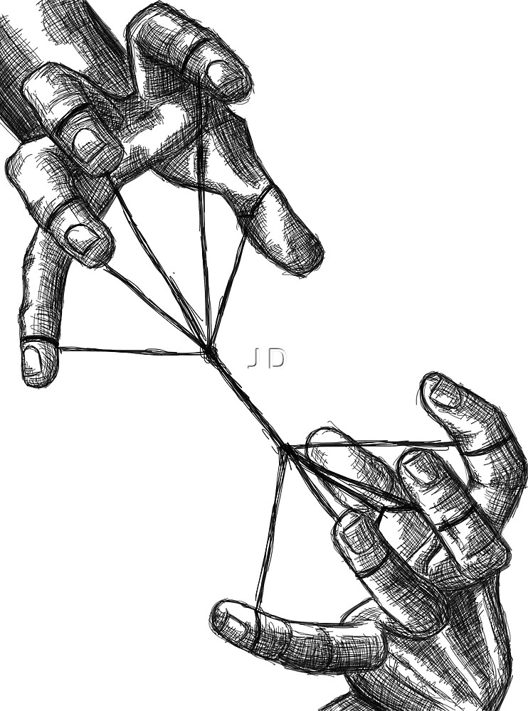"Two Hands with String" by Jari Dorian | Redbubble