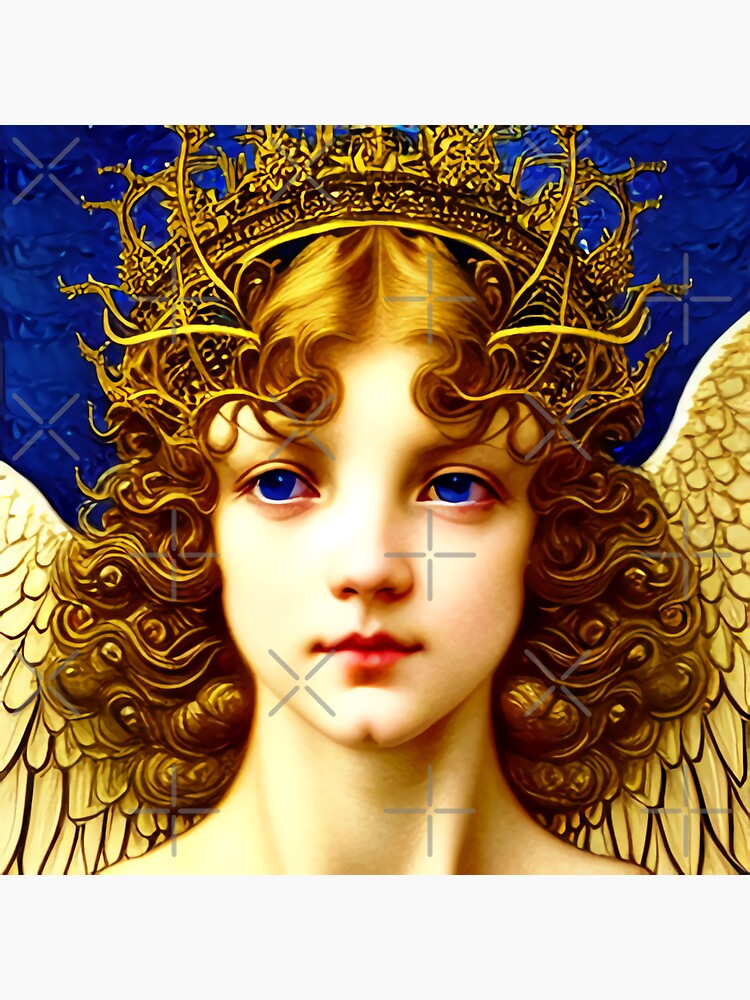 "Young Guardian Angel Original Digital Art Design" Sticker for Sale by ...