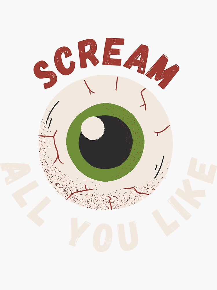 "halloween scream design eye scary" Sticker for Sale by junodsgns ...
