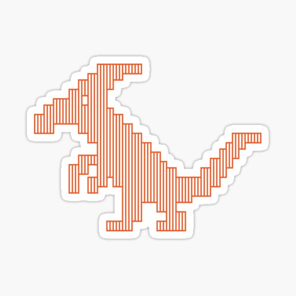 "Striped 8-bit Parasaurolophus Dinosaur - Red" Sticker for Sale by NewLineDesigns | Redbubble