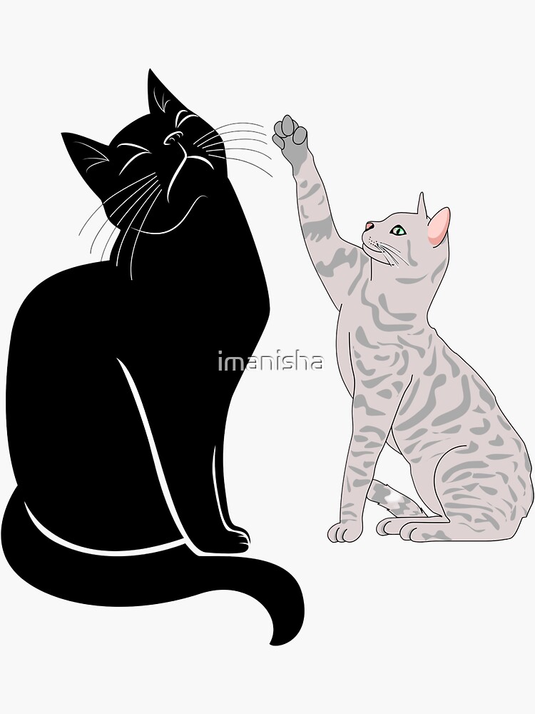 "The lovely angry cat couple" Sticker for Sale by imanisha | Redbubble