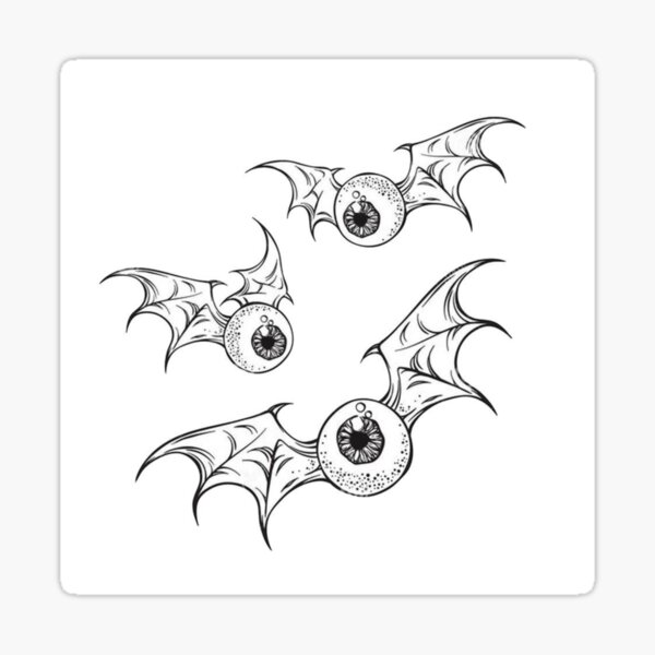 "creepy bAt eyeballs" Sticker for Sale by Rebellia- | Redbubble
