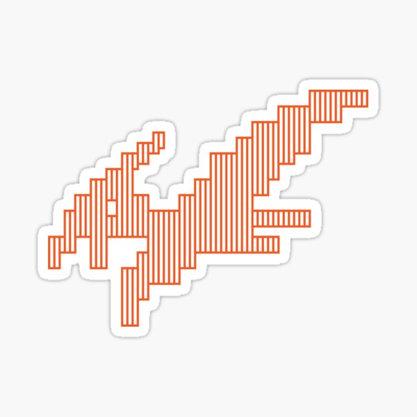 "Striped 8-bit Pterodactyl Dinosaur - Red" Sticker for Sale by ...