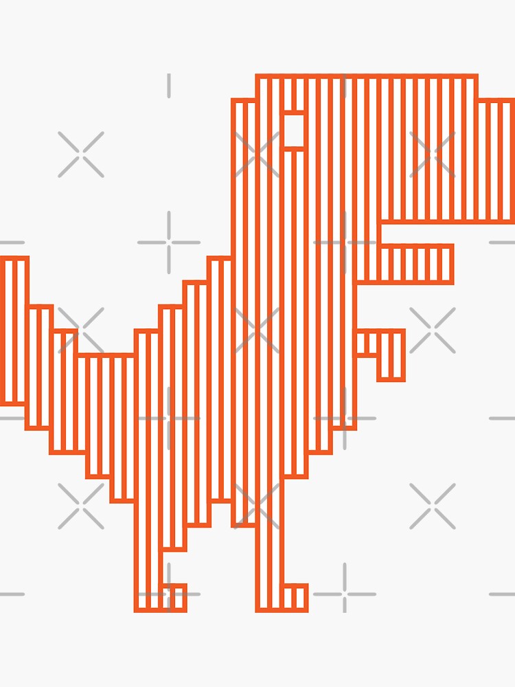 "Striped 8-bit T-Rex Dinosaur - Red" Sticker for Sale by NewLineDesigns ...
