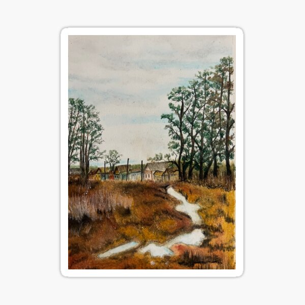 "Countryside Village " Sticker for Sale by Puifai2489 | Redbubble
