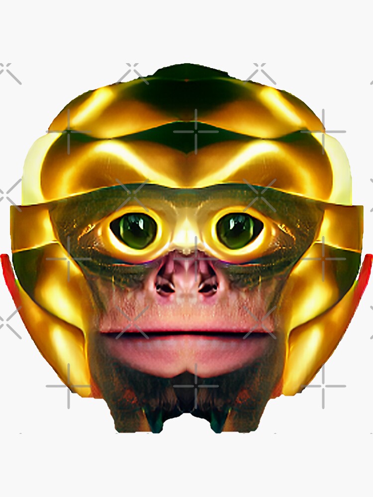 "Gold Ape Mask" Sticker for Sale by Byterra-Artech | Redbubble