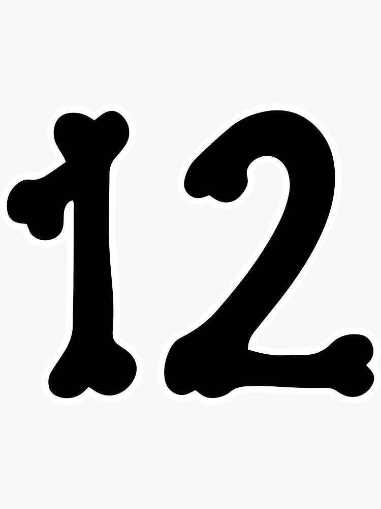 Pegatina «Hueso Número Doce - 12» de Number-Shop | Redbubble