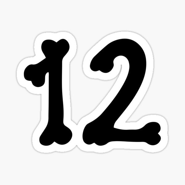 Pegatina «Hueso Número Doce - 12» de Number-Shop | Redbubble