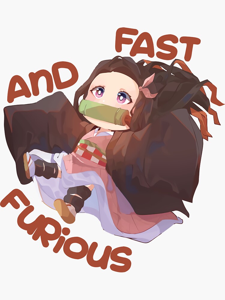"Chibi Nezuk0 Fast And Furi0us" Sticker for Sale by SteveForth | Redbubble