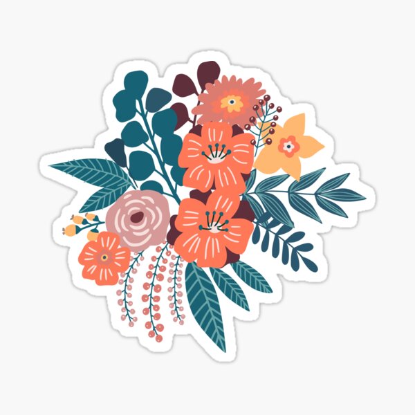"Boho Flower Bunch" Sticker for Sale by Milibella | Redbubble