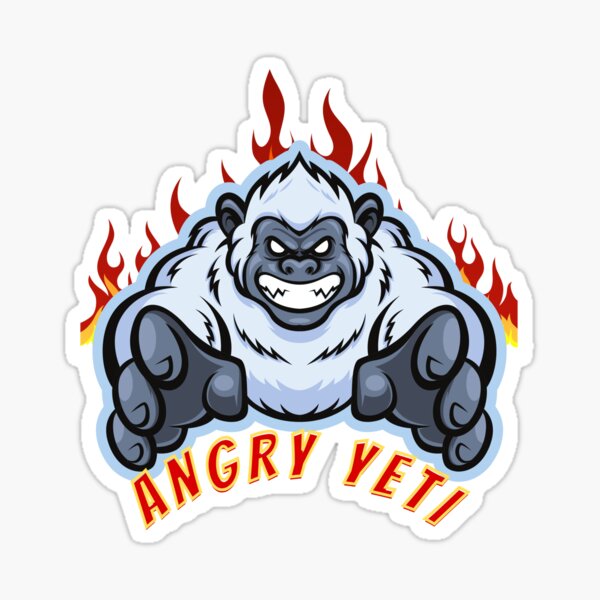 "Angry Yeti" Sticker for Sale by mftees | Redbubble