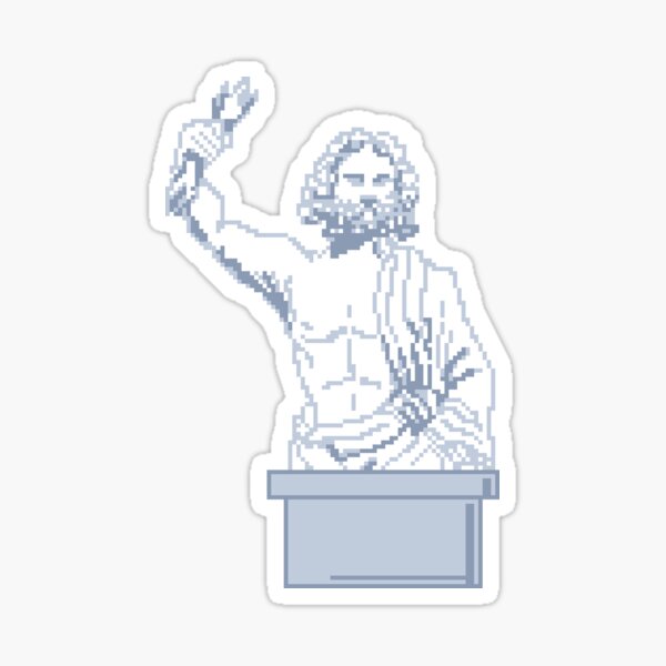 "Zeus Statue Pixel Art" Sticker for Sale by vvianneb | Redbubble