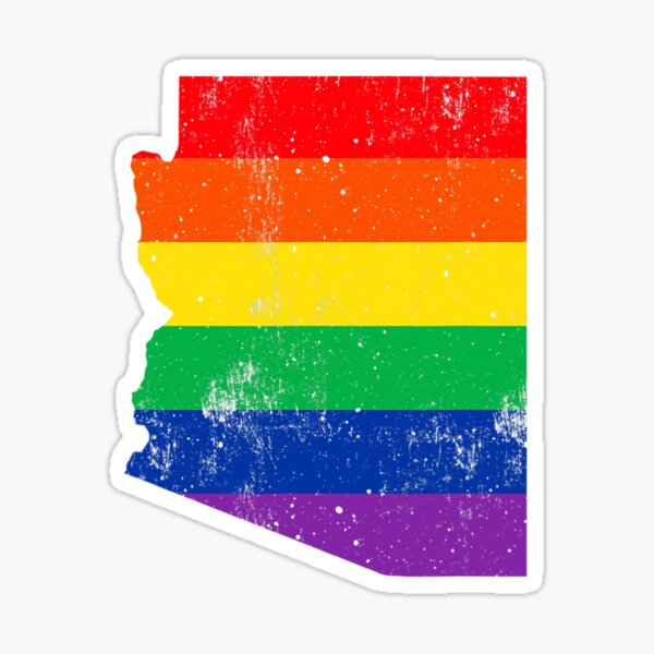 "Arizona Pride Rainbow Flag Map Gay Lesbian Lgbt Support" Sticker for ...