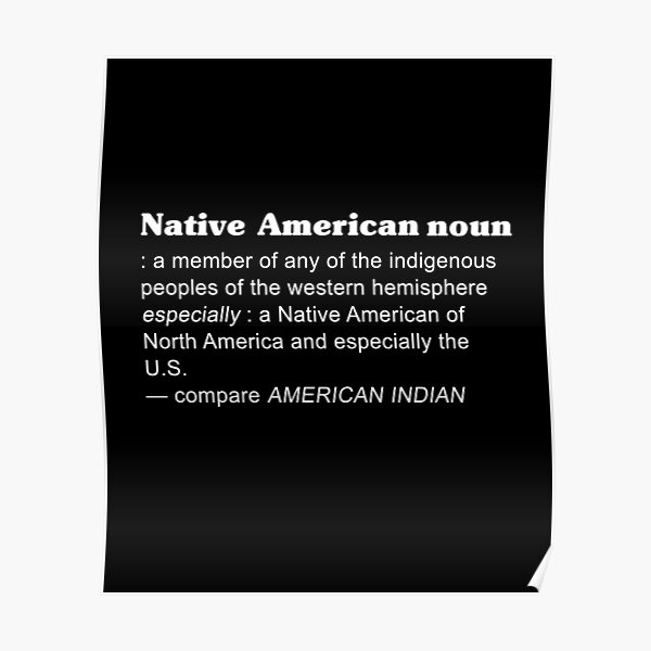 "Native American Definition" Poster for Sale by BlackIsGood | Redbubble