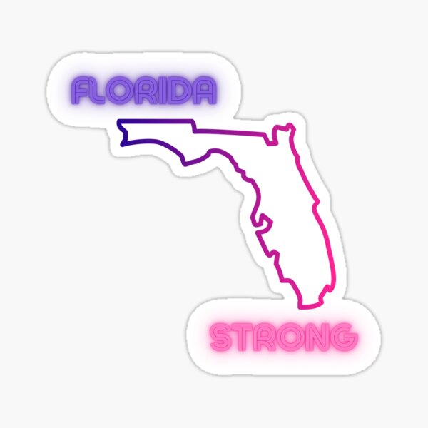 "florida strong simple logo with neon option " Sticker for Sale by ...