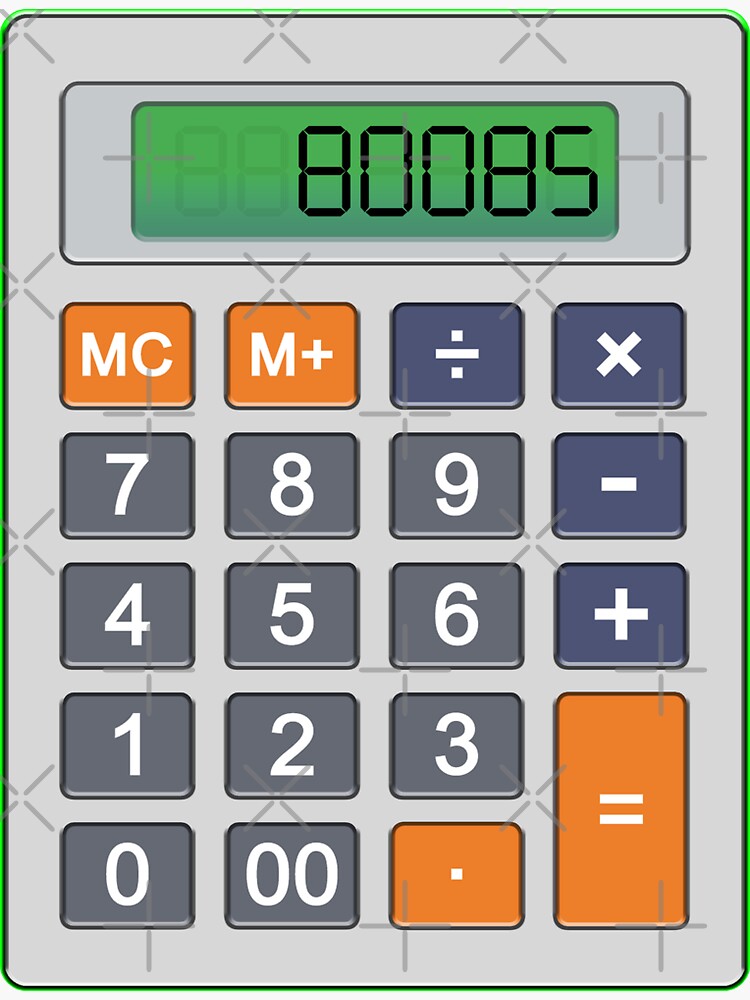 "Calculator - 80085" Sticker for Sale by Niteshift- | Redbubble