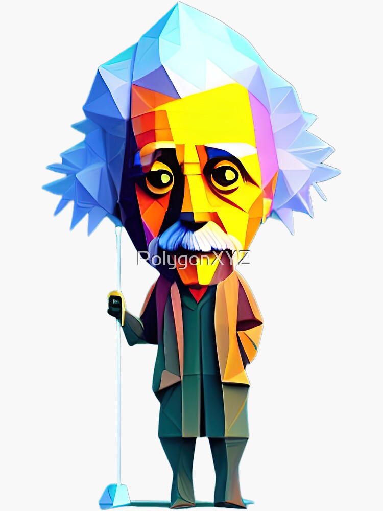 "Einstein the Explorer" Sticker for Sale by PolygonXYZ | Redbubble