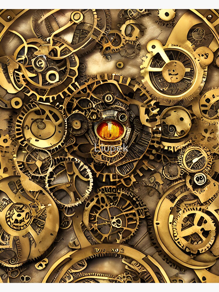 "Cogs and gears VII" Sticker for Sale by Liupek | Redbubble