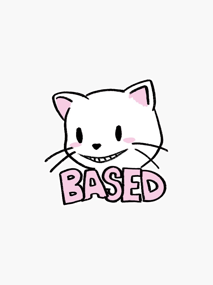 "Based cat " Sticker for Sale by minhicc | Redbubble