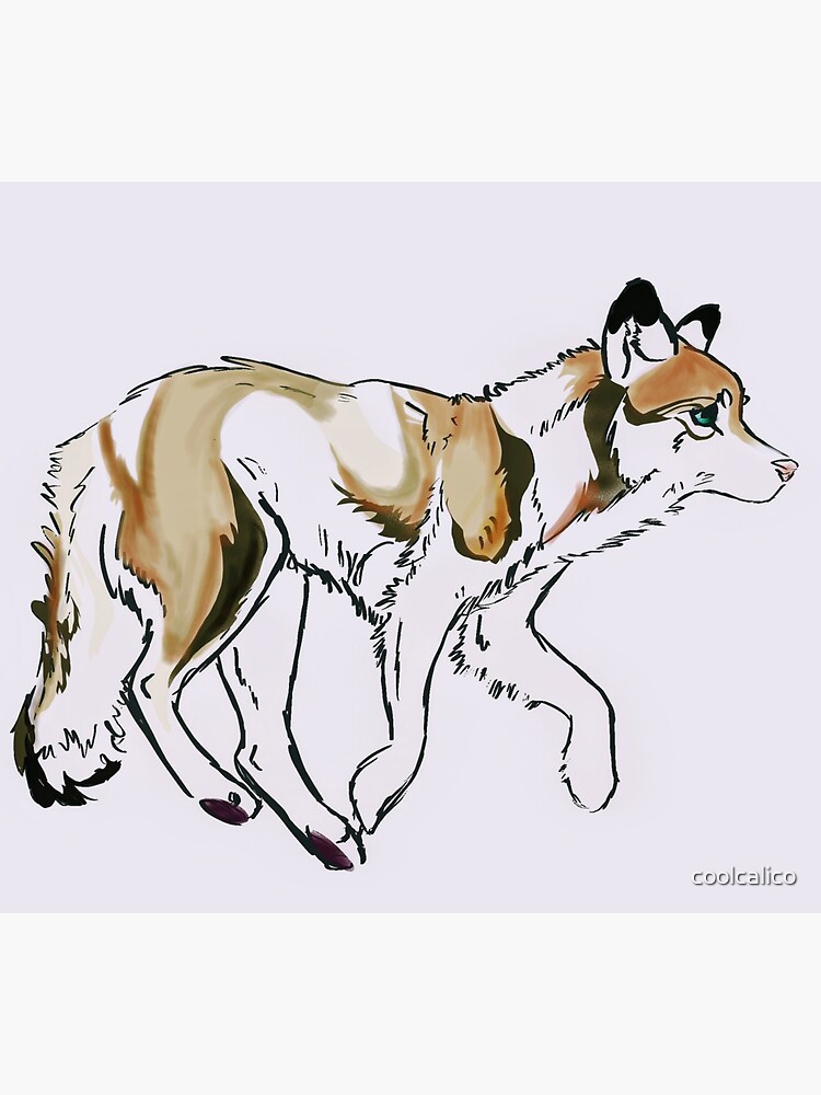"Floating Wolf" Sticker for Sale by coolcalico | Redbubble