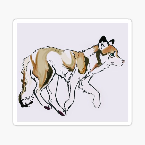 "Floating Wolf" Sticker for Sale by coolcalico | Redbubble